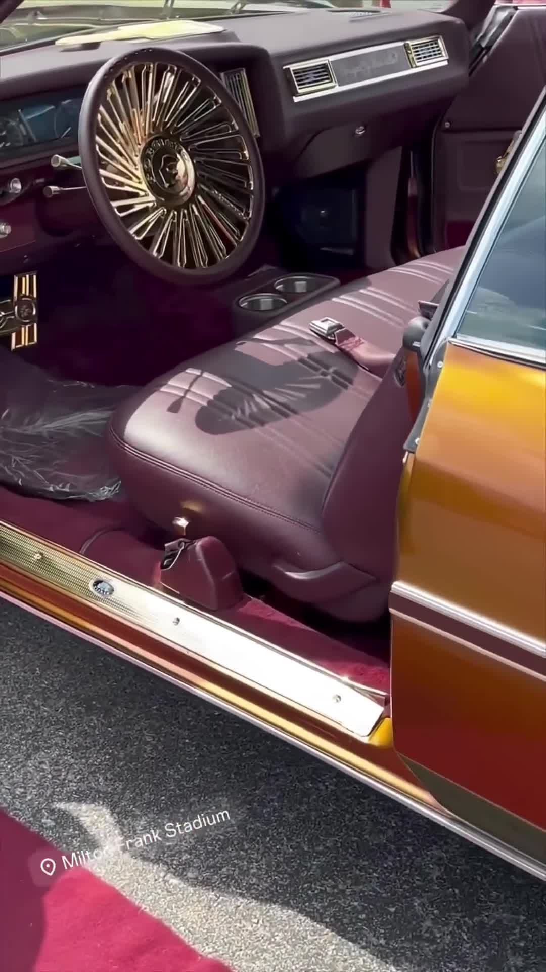 Outrageous 75 Chevy vert on gold 26’s Forgiatos