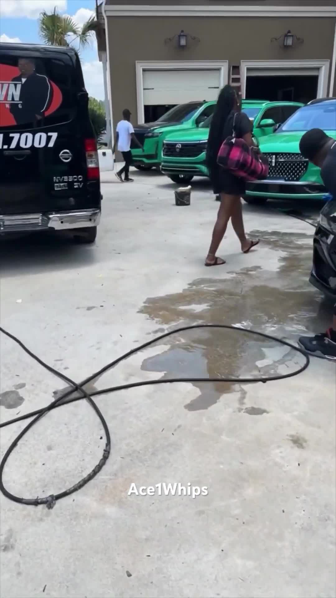 Boosie’s Black and Green Car Fleet in front of his Boosie Estates ...