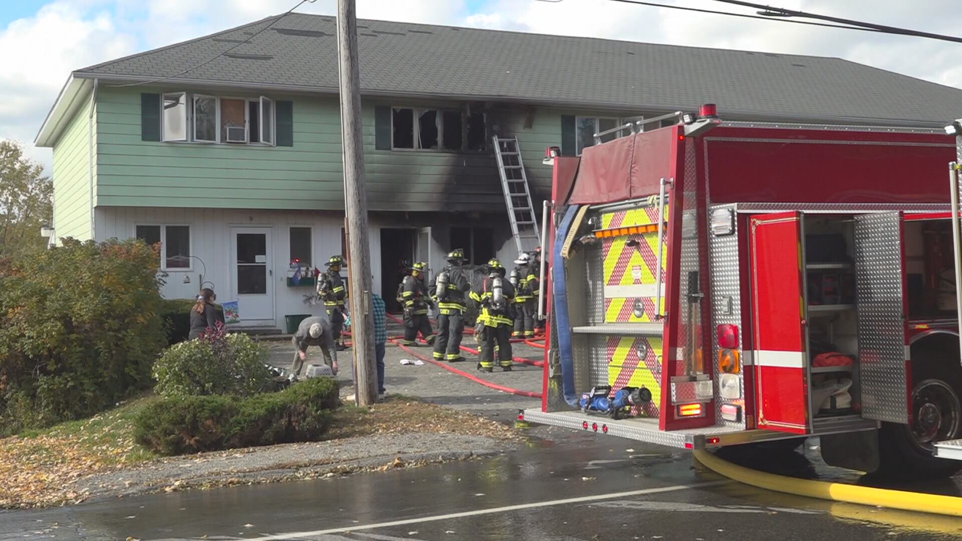 Apartment significantly damaged after building fire in Eddington