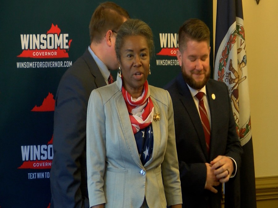 Virginia gubernatorial candidate Winsome Earle-Sears speaks to small ...
