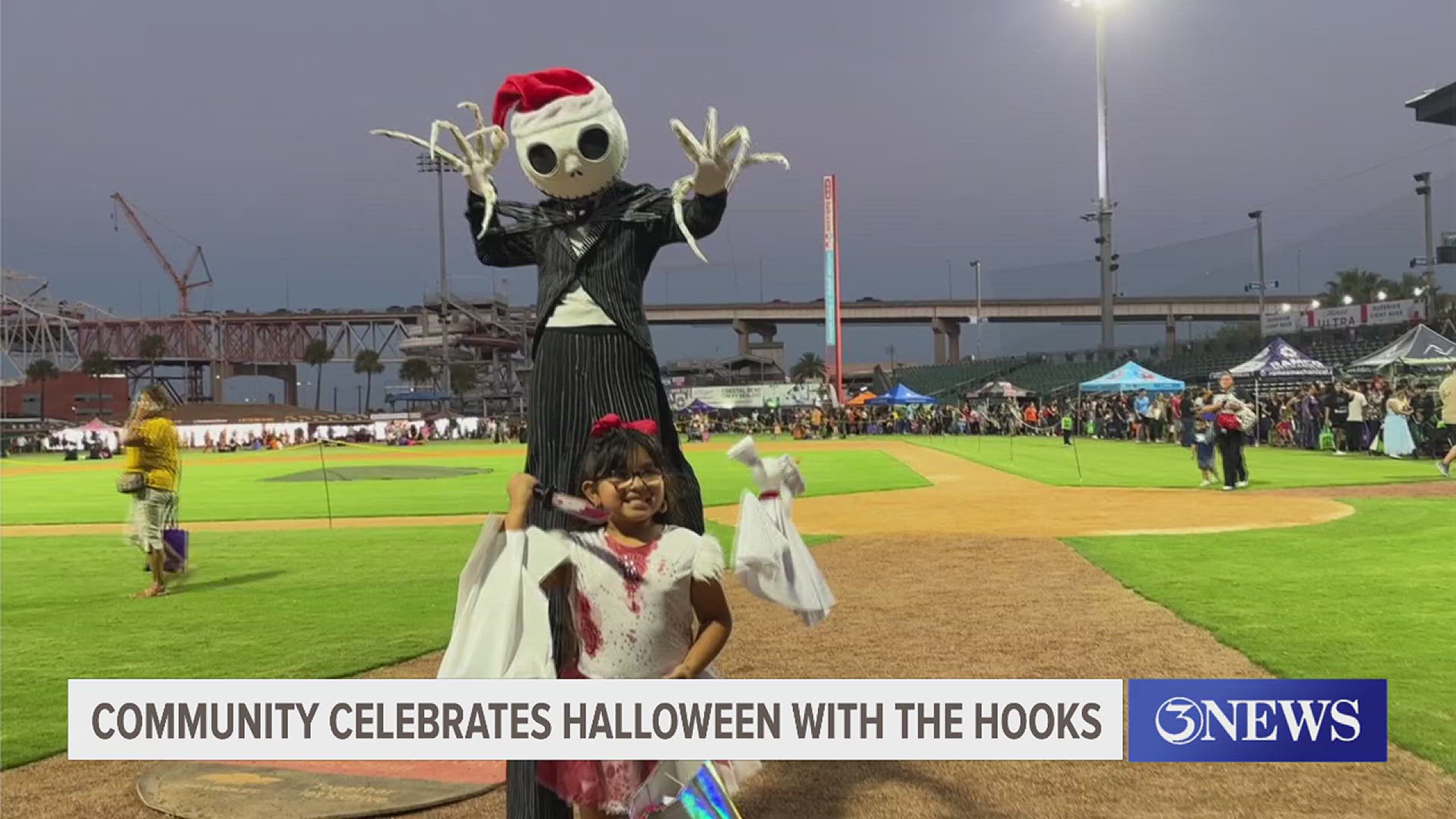 Families pack Whataburger Field for Halloween with the Hooks 🎃