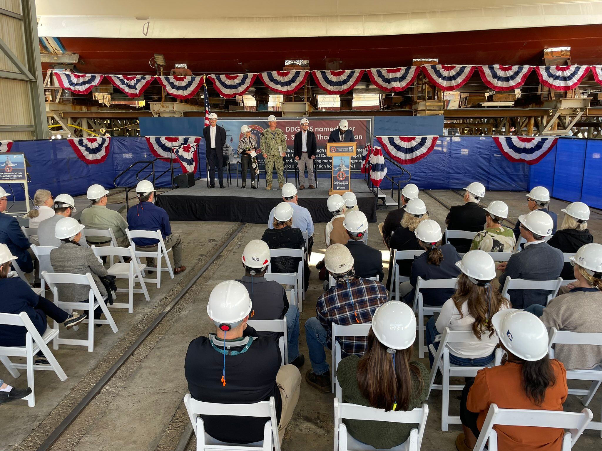 Keel authentication ceremony held for future U.S.S. Thad Cochran