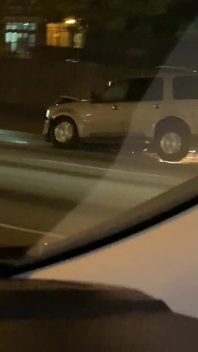 Man Witnesses Car Without Wheel Driving At High Speed And Crashing Into ...