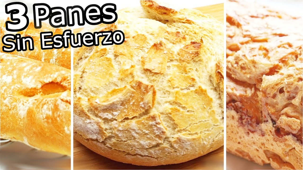 3 Panes Caseros en 3 Minutos | Sin Amasar y Sin Leudar