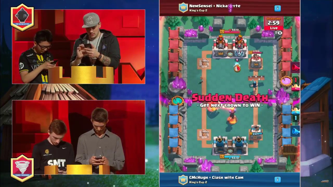Clash Royale King’s Cup Day One: Nickatnyte & Nemsensei Face Cam & CMC Hugh