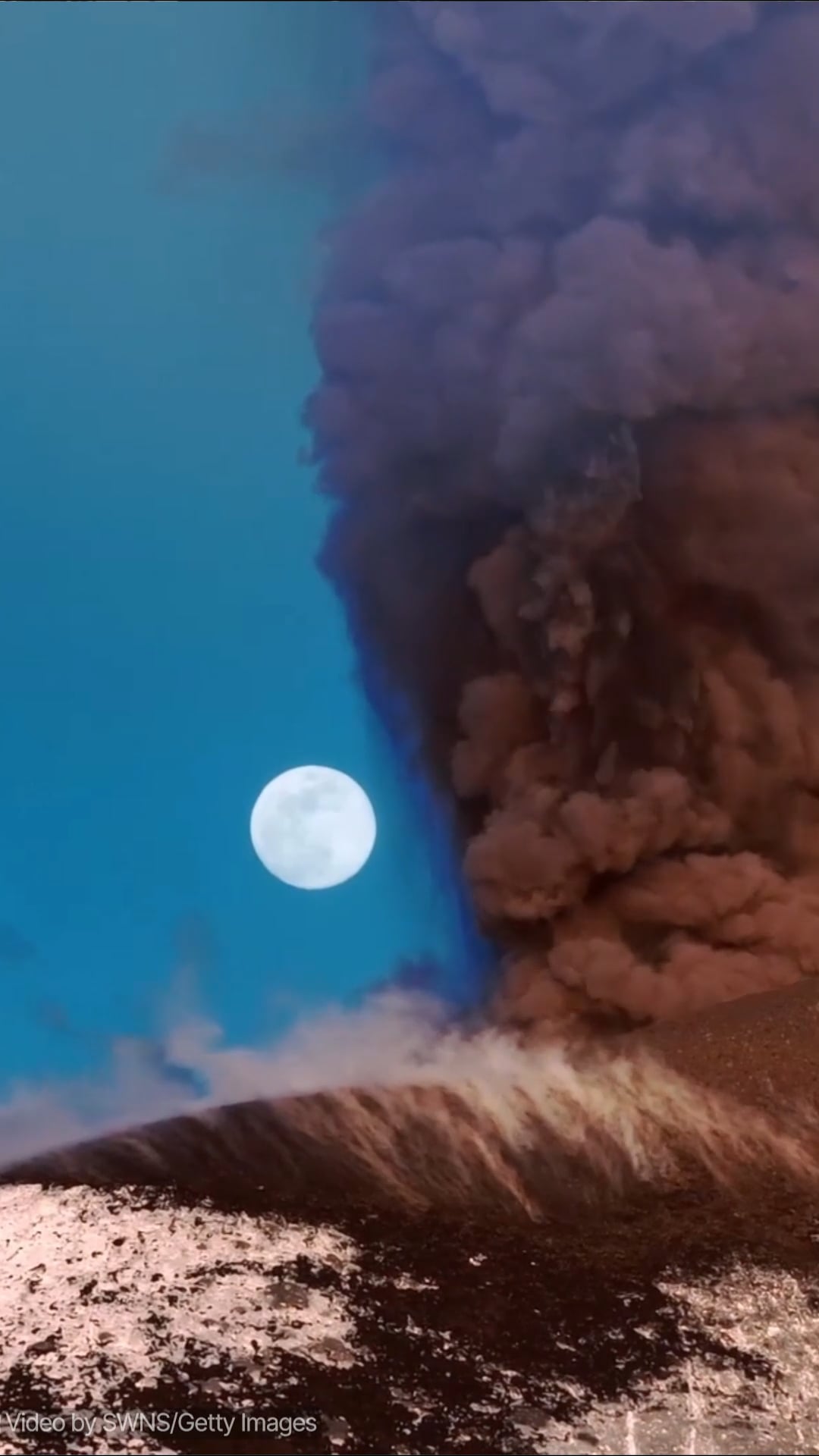 Sicily's Mount Etna Erupts: Drone Captures Snow-Clad Lava Flow.