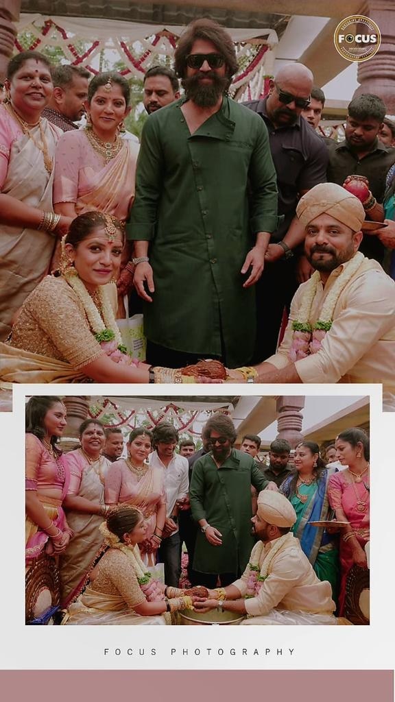 Pics: Yash attends KGF cinematographer Bhuvan Gowda and Nikitha's wedding