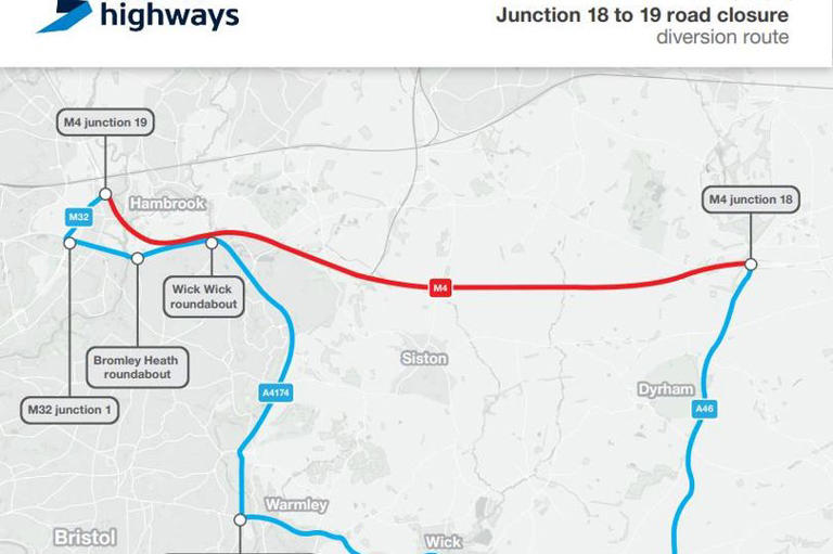 M4 closures drivers need to be aware of and the 15-mile diversion route ...