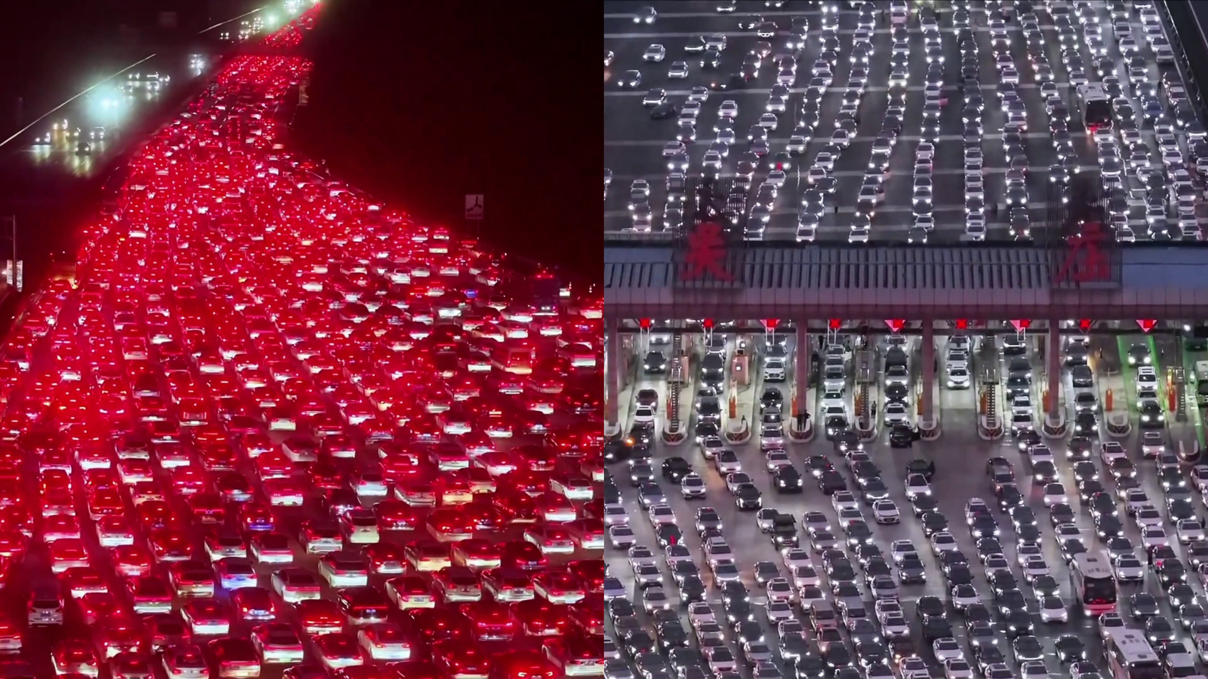 36-lane highway gridlocked as millions travel home after national holiday