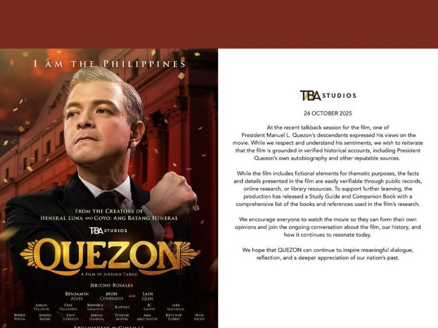 TBA Studios releases statement after President Manuel L. Quezon's ...
