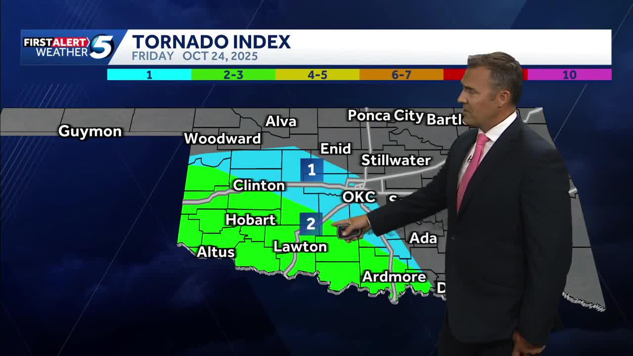 TIMELINE: More storms with low tornado risk Friday in Oklahoma