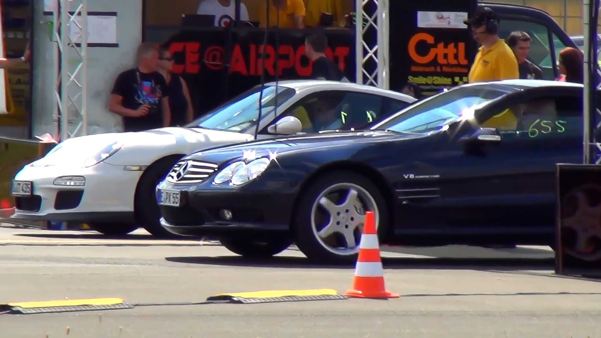 SL 55 AMG vs 911 GT3 Quarter Mile Race
