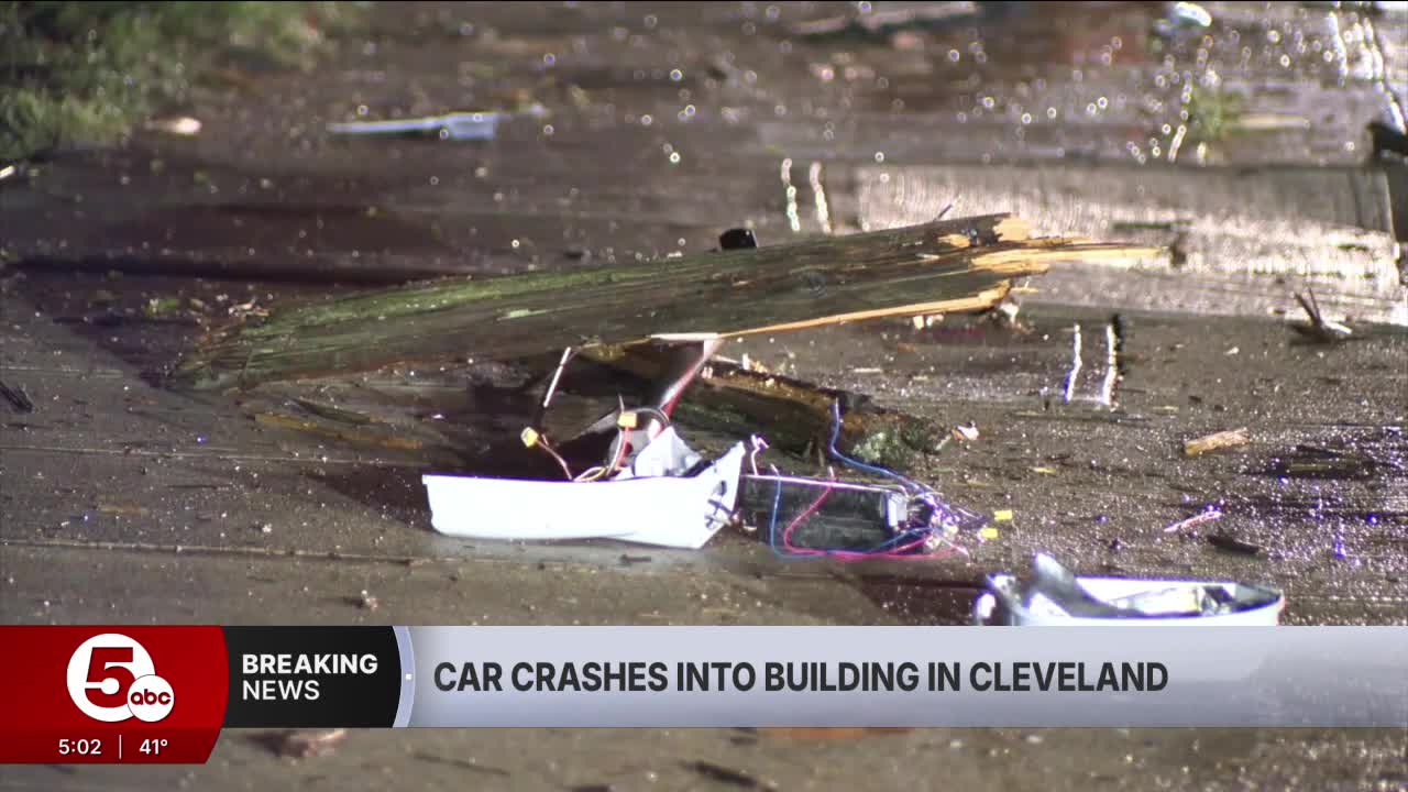 Car crashes into building