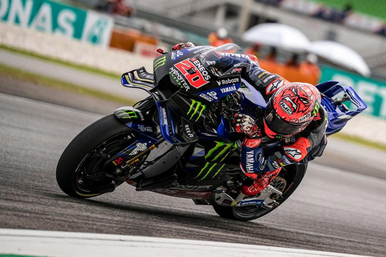 MotoGP Malaysian GP: Acosta leads frantic practice as Bezzecchi ...
