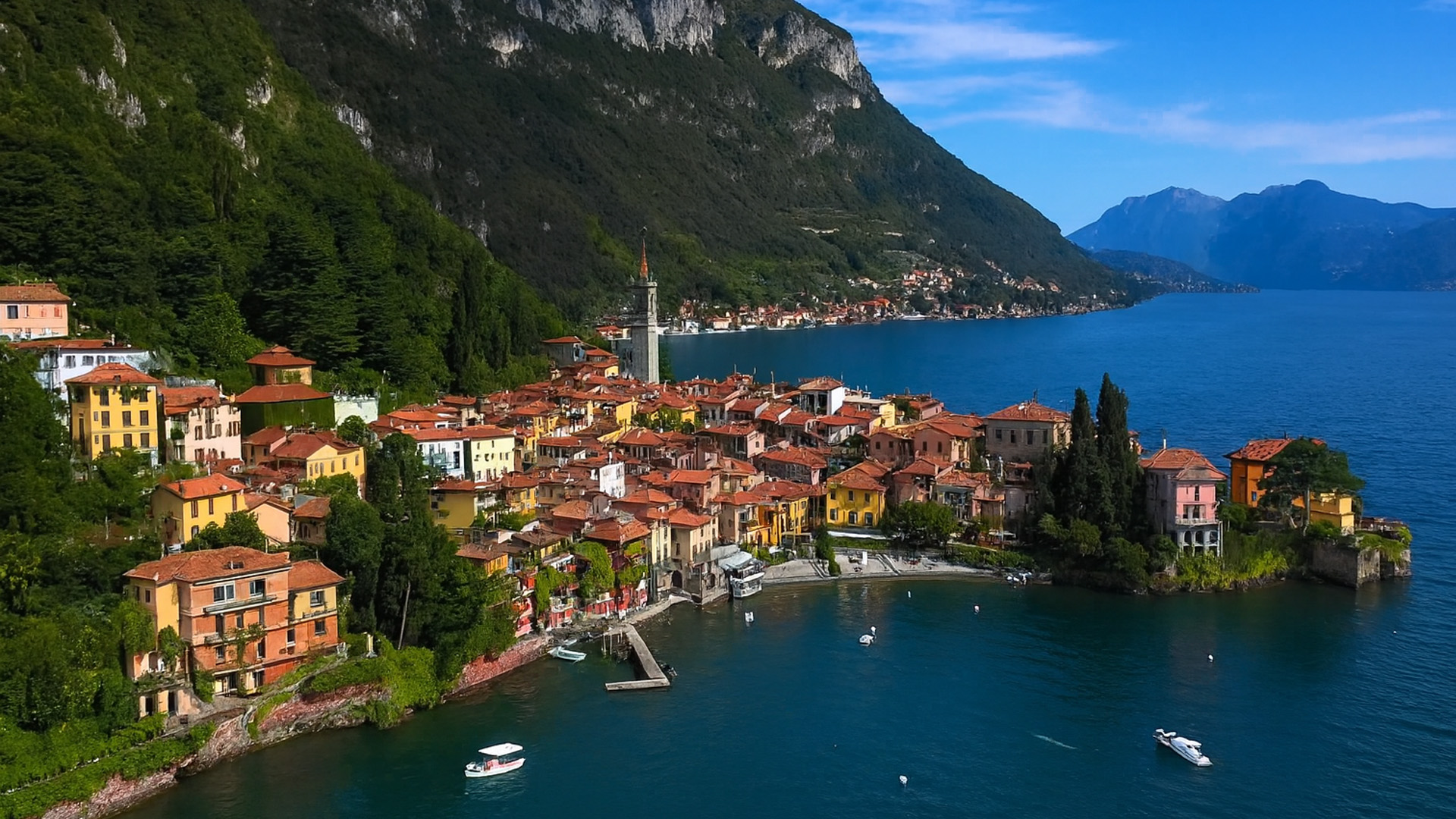 Varenna Village on Lake Como, Italy in 4K