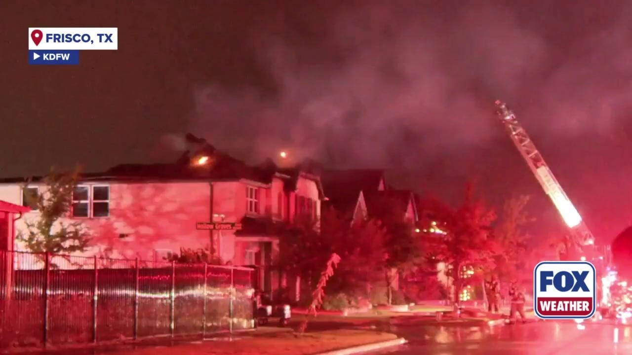 North Texas house fire break out during during severe thunderstorms