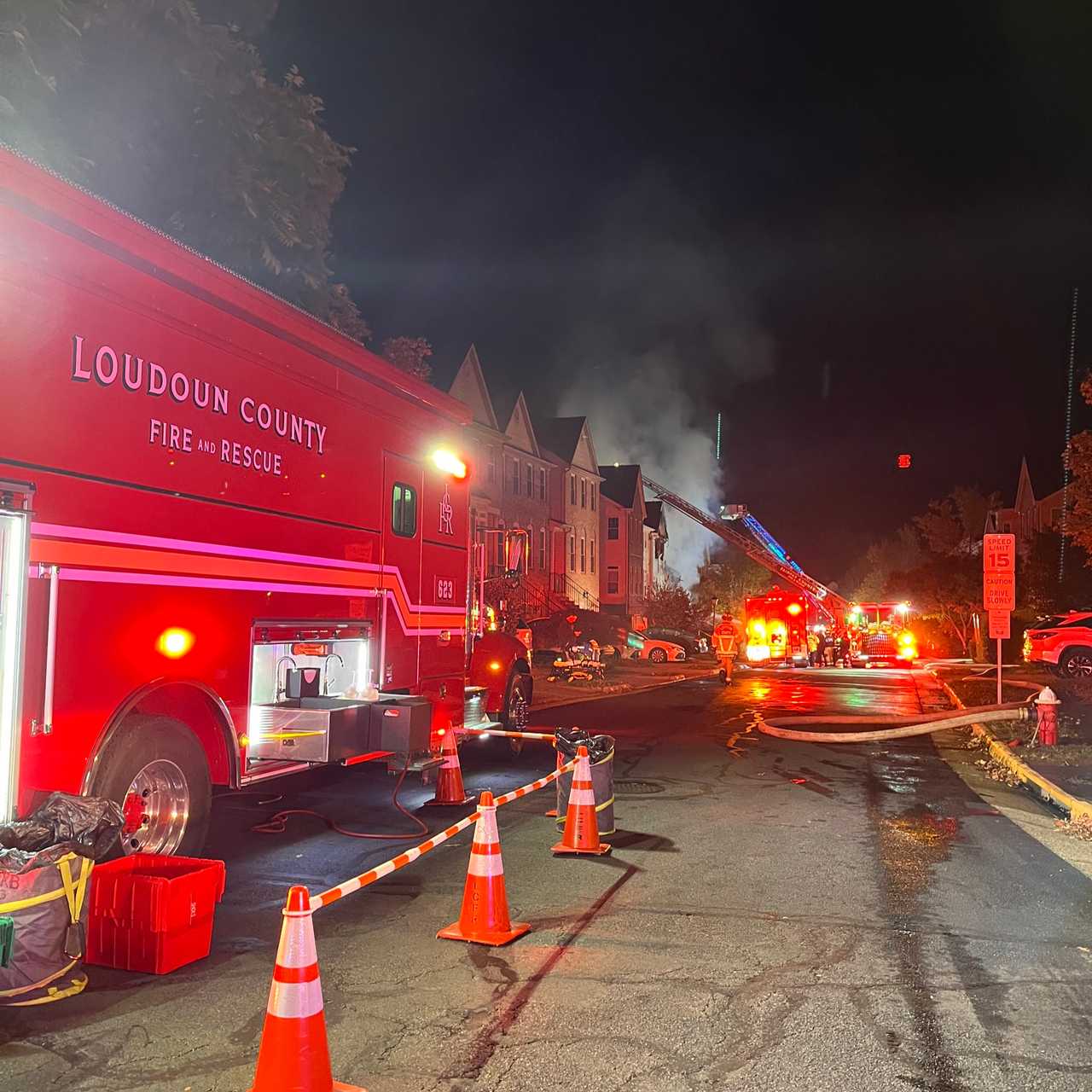 Three-Alarm Fire Tears Through Virginia Townhomes, Crews Battle Flames ...