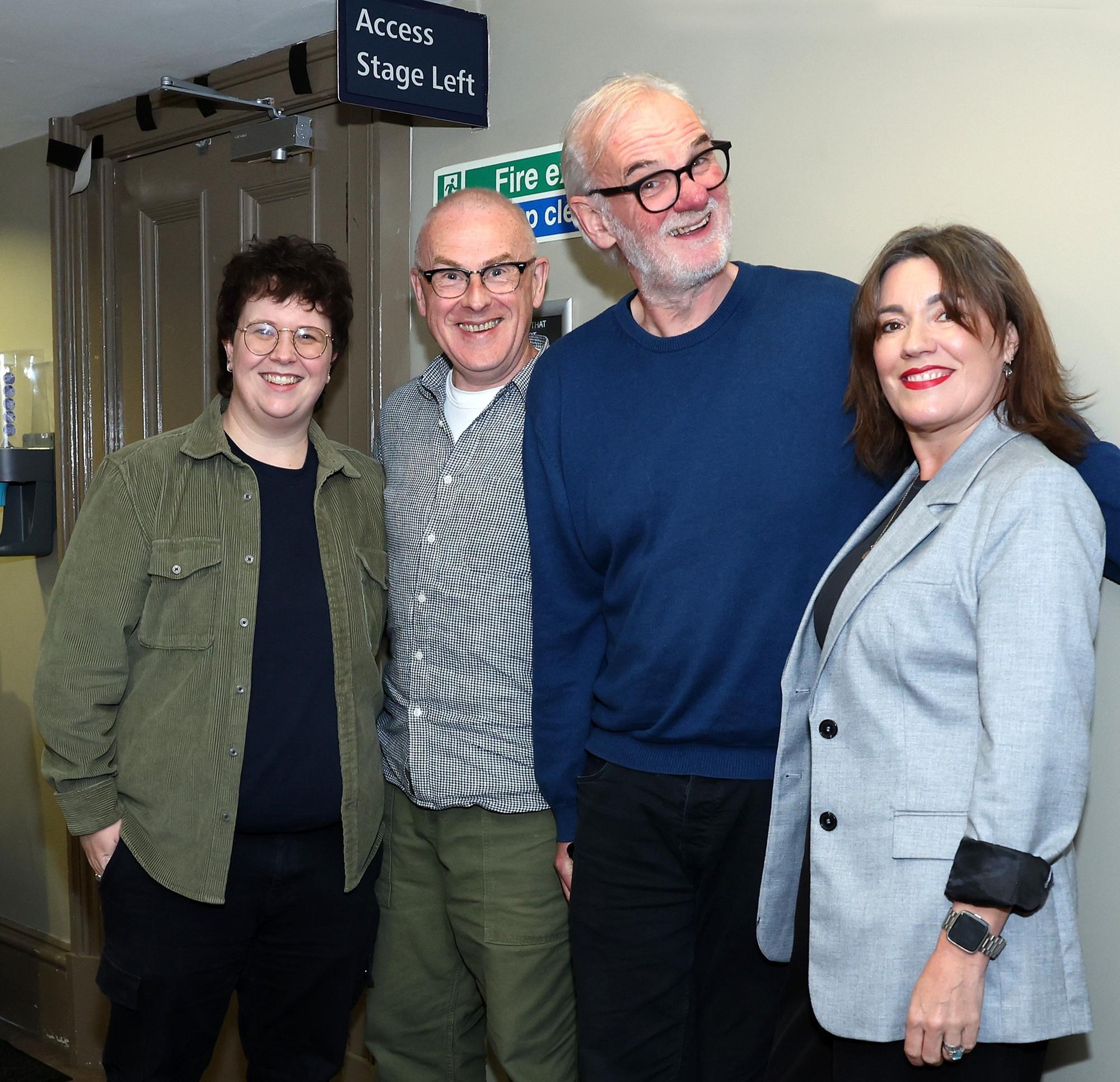 Belfast City Hall lights up red as comics stand up for integrated education