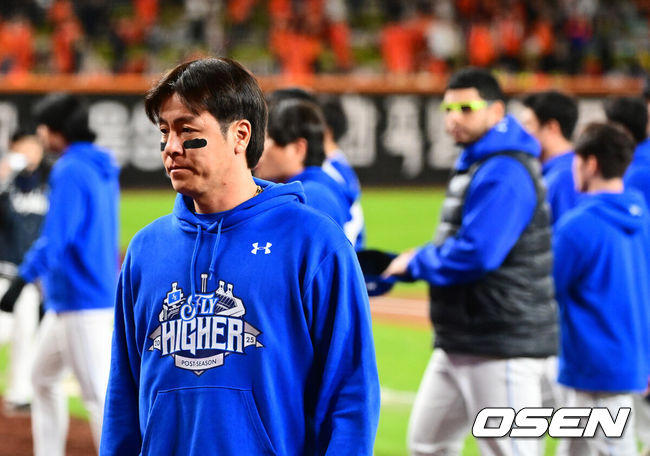 ‘누가 삼성에 돌을 던지랴’ 11G 투혼→KS 좌절, 박진만 “지금까지 힘들게 버텼다, 선수들-팬들 고마워” [PO5]