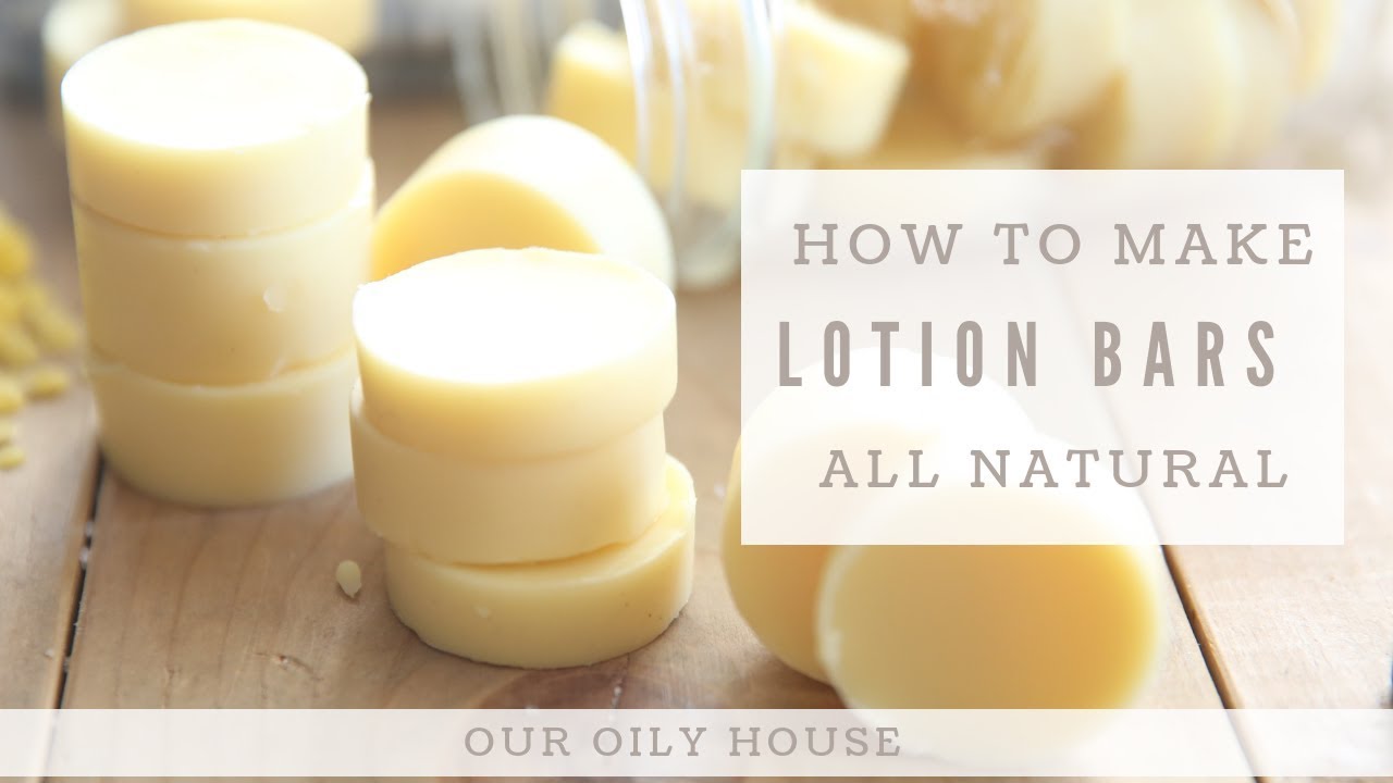 Homemade lotion bars with essential oils
