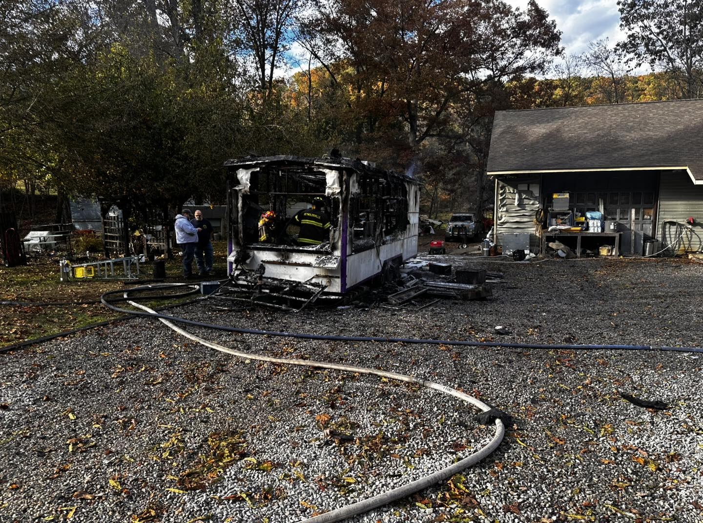Reynoldsville VFD find fully engulfed food service trailer Thursday