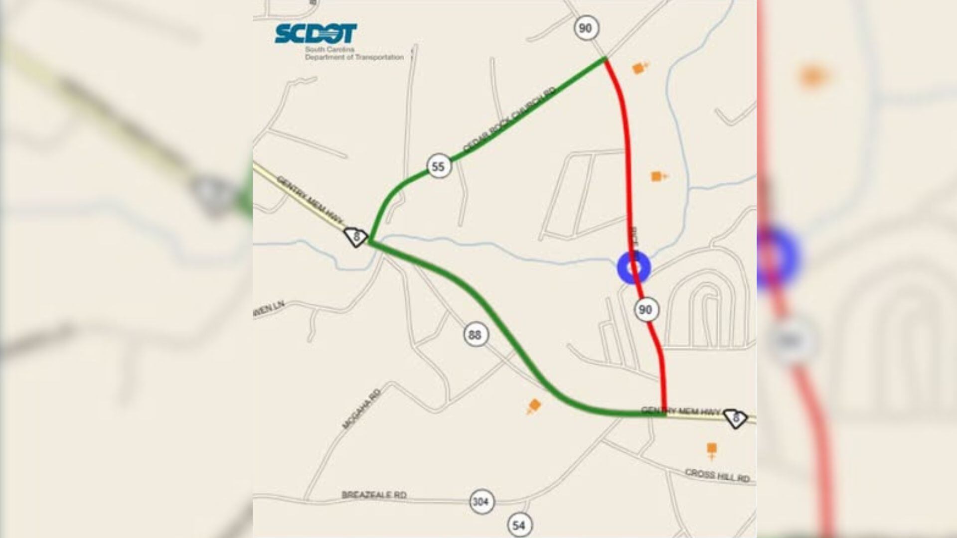 SCDOT closes Pickens County bridge for unknown timeframe; detours listed
