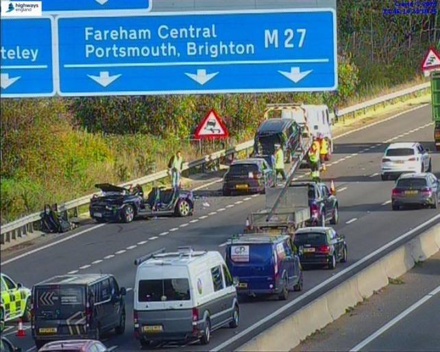 M27 pictures show horror crash with a "number of casualties" seriously ...