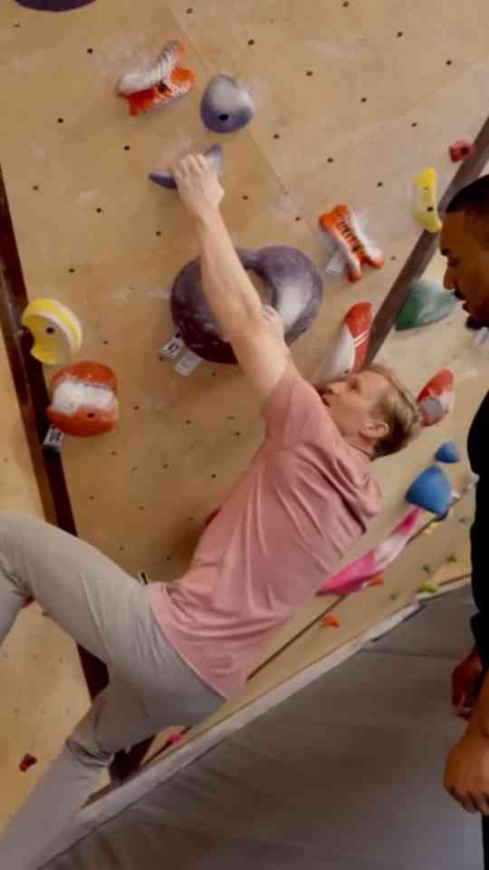 Bodybuilder Attempts Rock Climbing