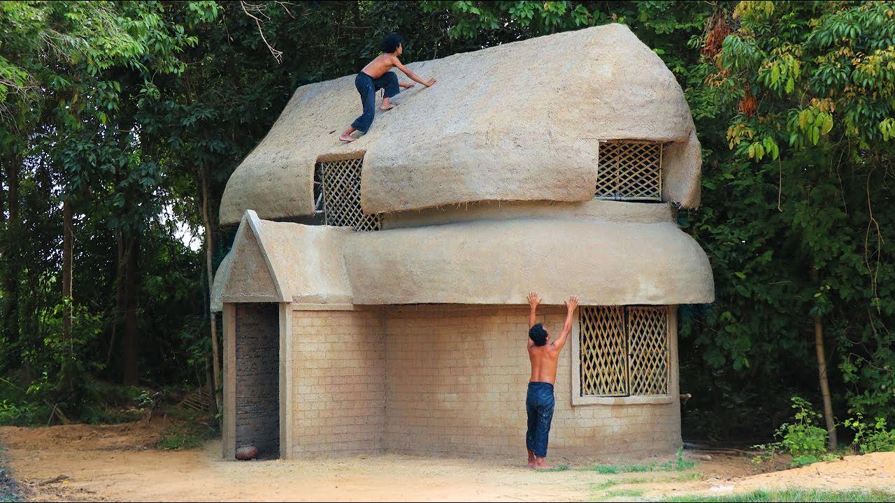 How to build amazing modern bamboo mud house using only mud & bamboo