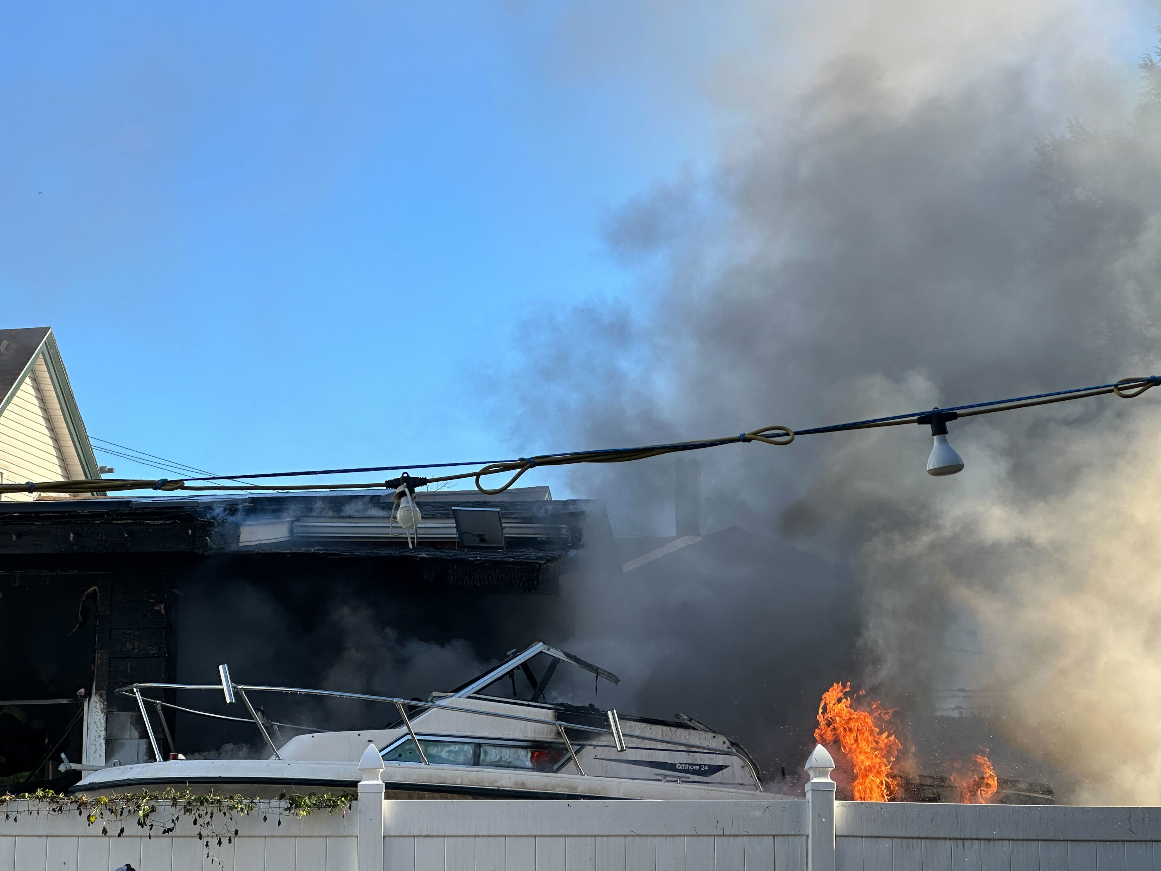 Firefighters battling house fire in Lynn, heavy flames seen shooting ...