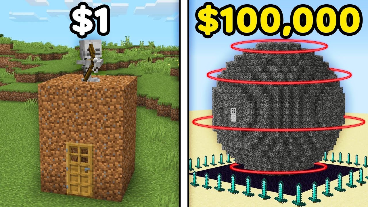 $1 Minecraft Base vs $100,000 Ultimate Survival Base