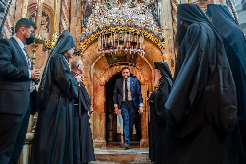 Vice President Vance tours the Church of the Holy Sepulchre