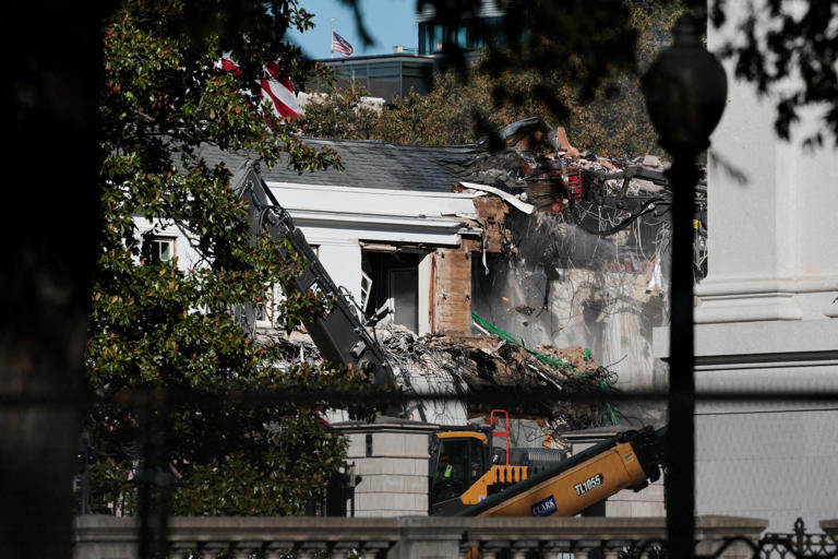 White House East Wing demolition continues. See before and after photos.