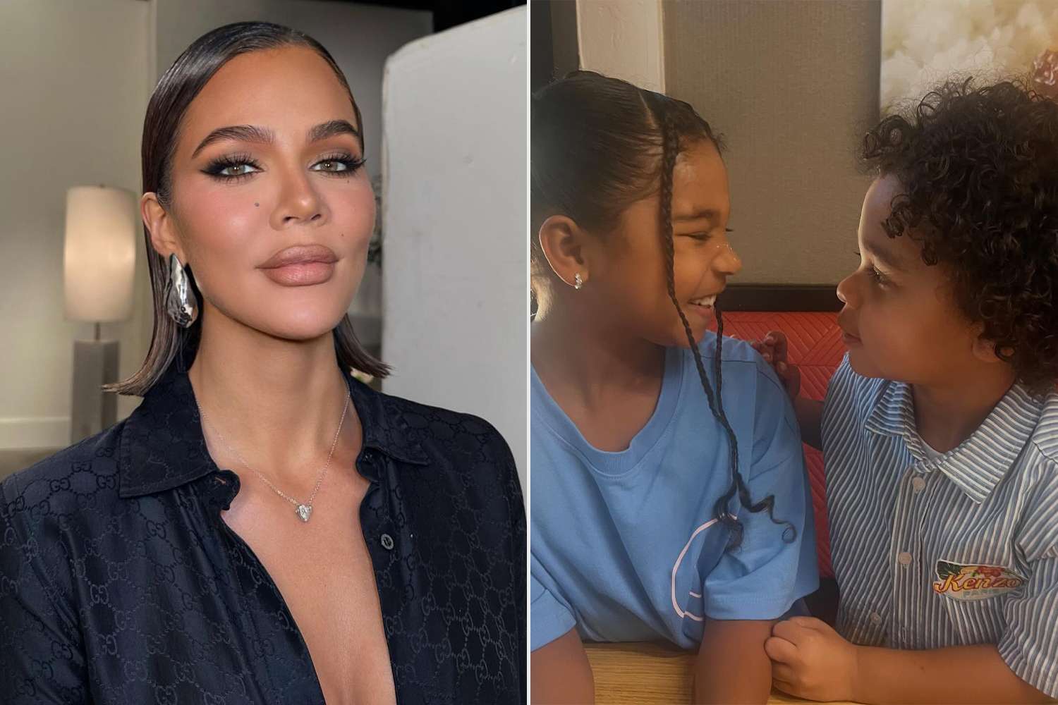 Khloé Kardashian Shares Adorable New Photo of Daughter True, 7, and Son Tatum, 3, Smiling ...