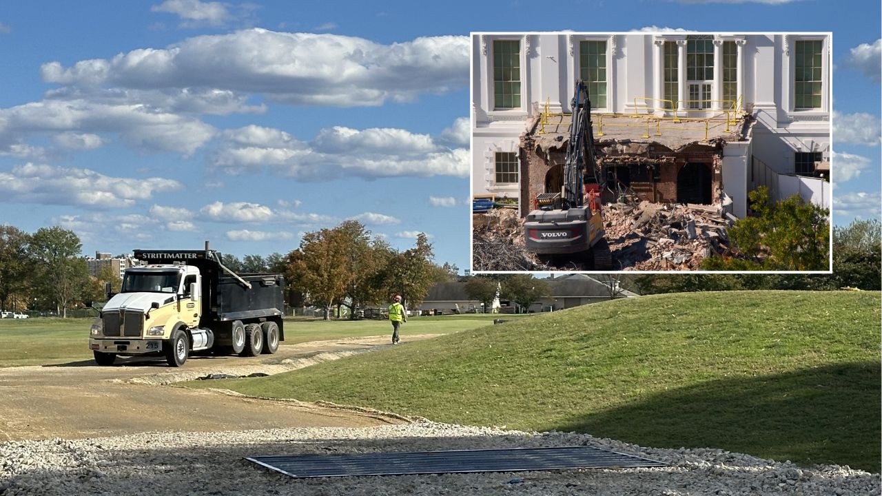 Trump’s ballroom project dumps toxic debris on public golf course