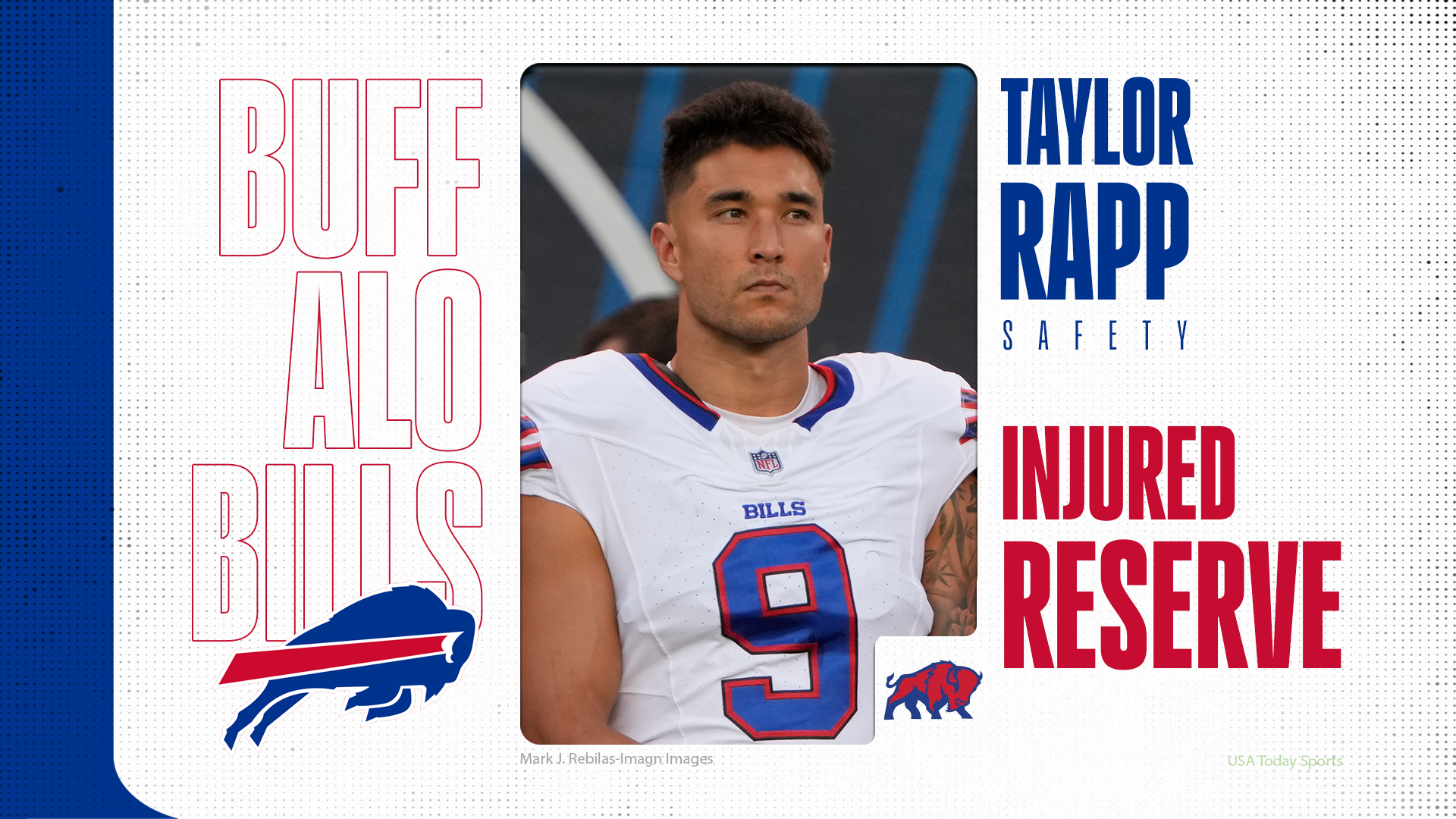 Injury update: Bills safety Taylor Rapp to miss extended period