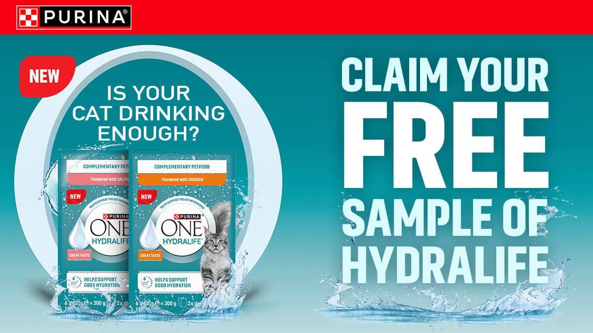 Get a free Purina ONE® HYDRALIFE® sample for your cat today