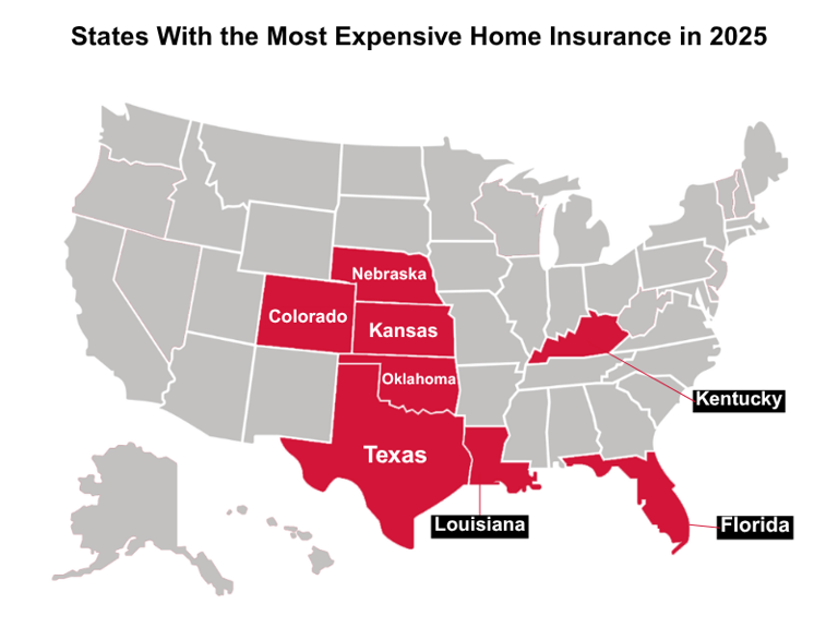 These Eight States Have the Most Expensive Home Insurance in 2025