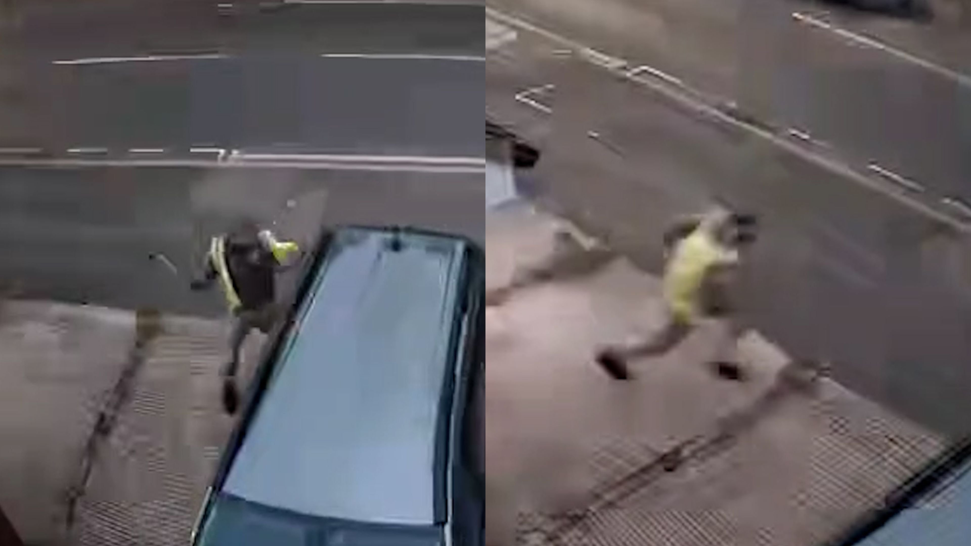 Shocking moment thug launches attack on home - with "screaming" family ...