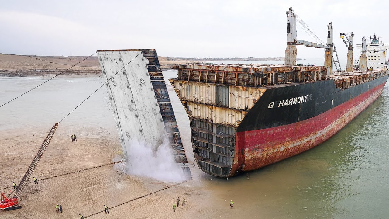 Exploring the shipyard where a gigantic retired vessel is being ...