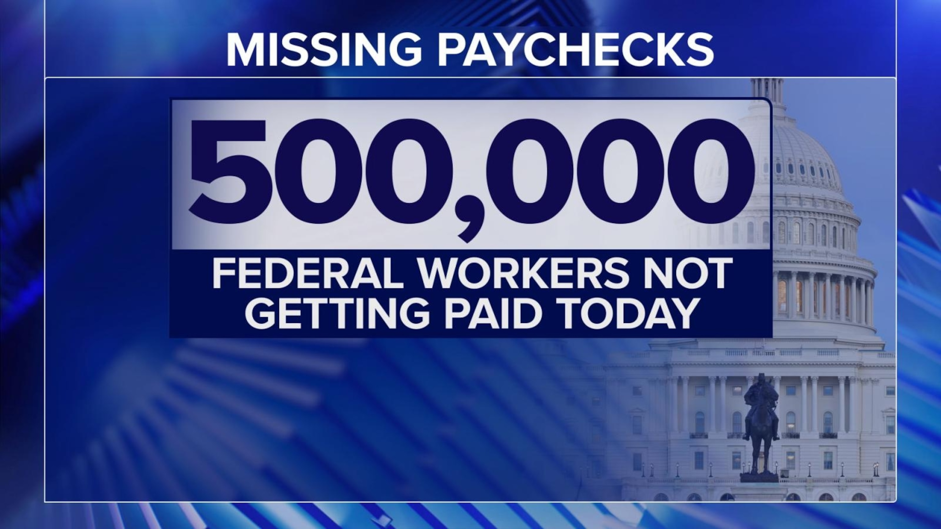 Half a million federal workers miss first paycheck as shutdown hits day 24