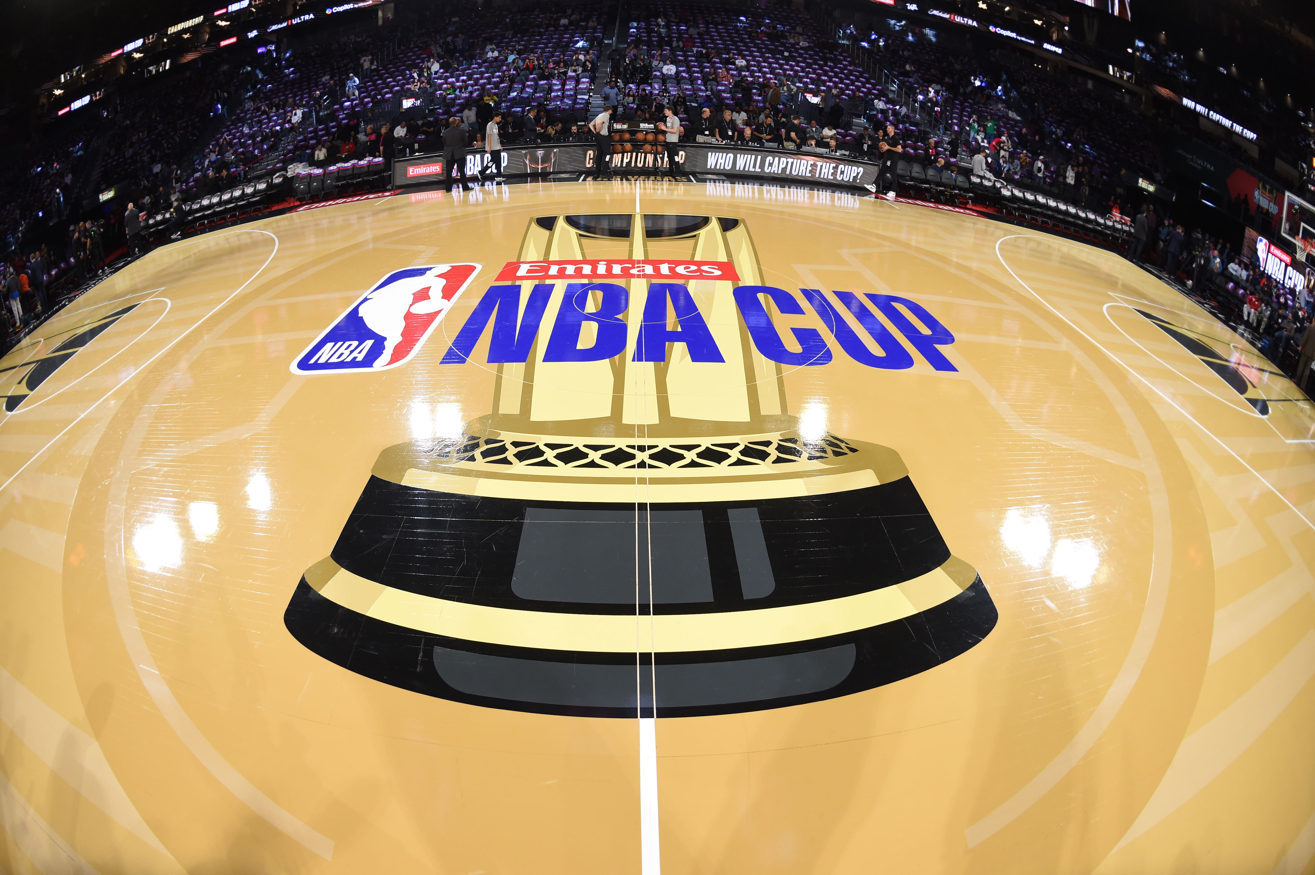 Sixers unveil this season’s NBA Cup court