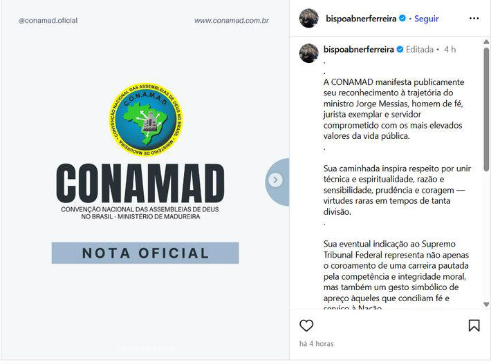 Assembleia de Deus de Madureira declara apoio a Jorge Messias para o ...