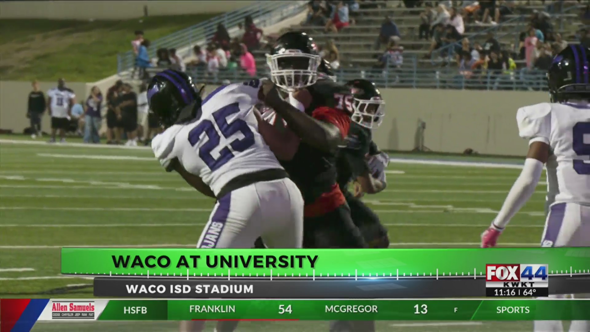 FOX 44 Friday Night Football Fever: Waco High vs. University High