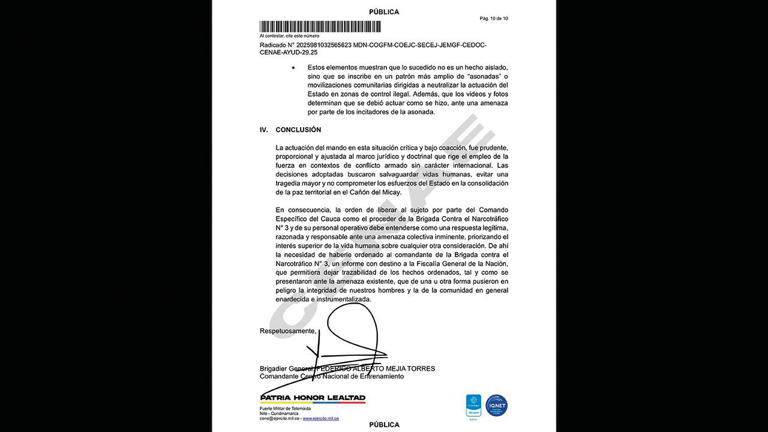 Así fue como el general Federico Mejía habría dejado libre a un ...