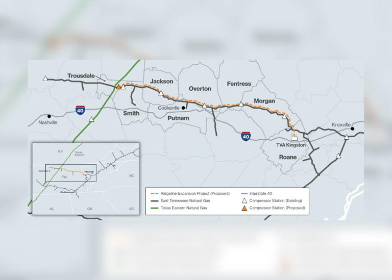 Construction on 122-mile pipeline project spanning multiple Tennessee ...