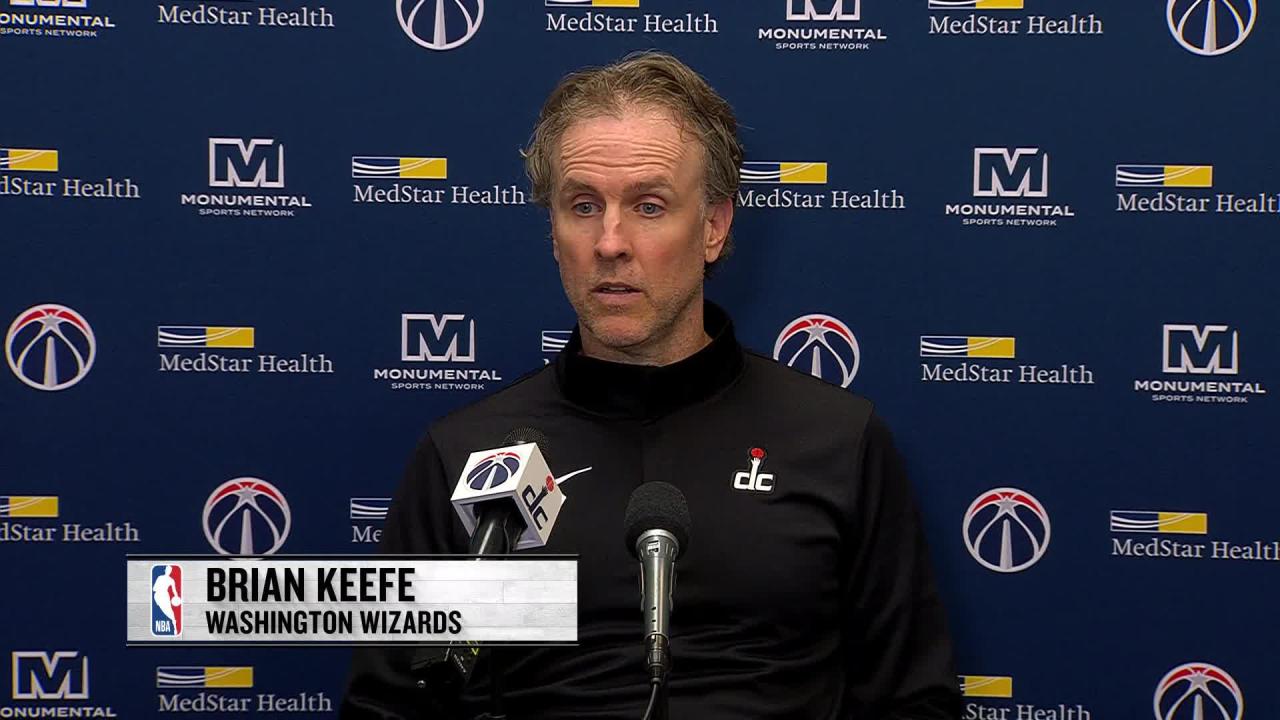 WSH 117, DAL 107: Wizards coach Brian Keefe Postgame Media Availability