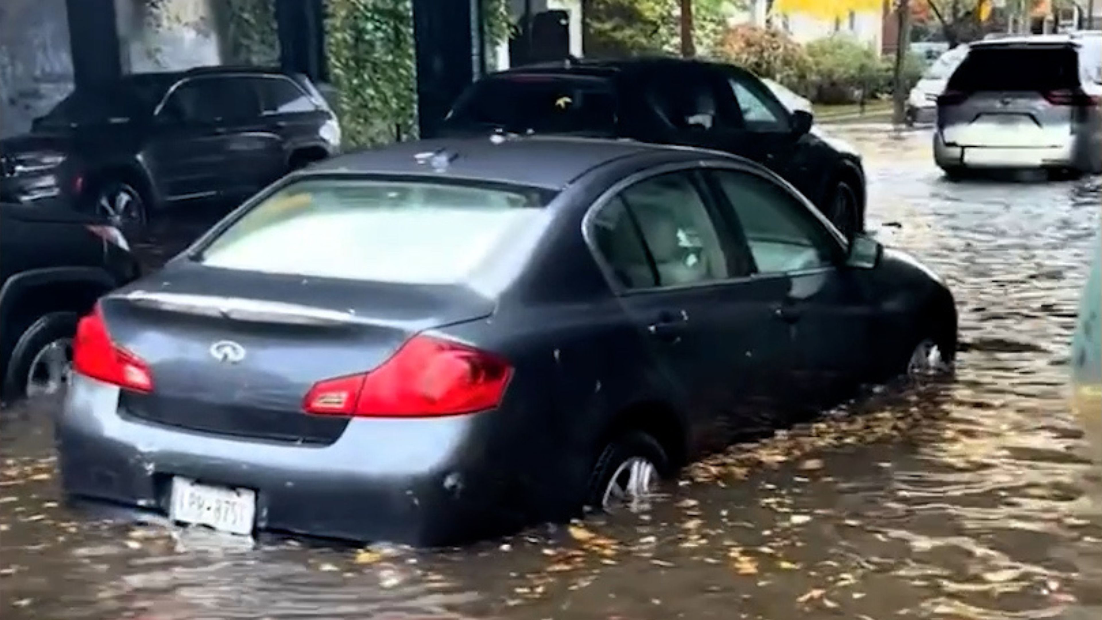 NYC floods: Video shows vehicles partially submerged in floodwaters