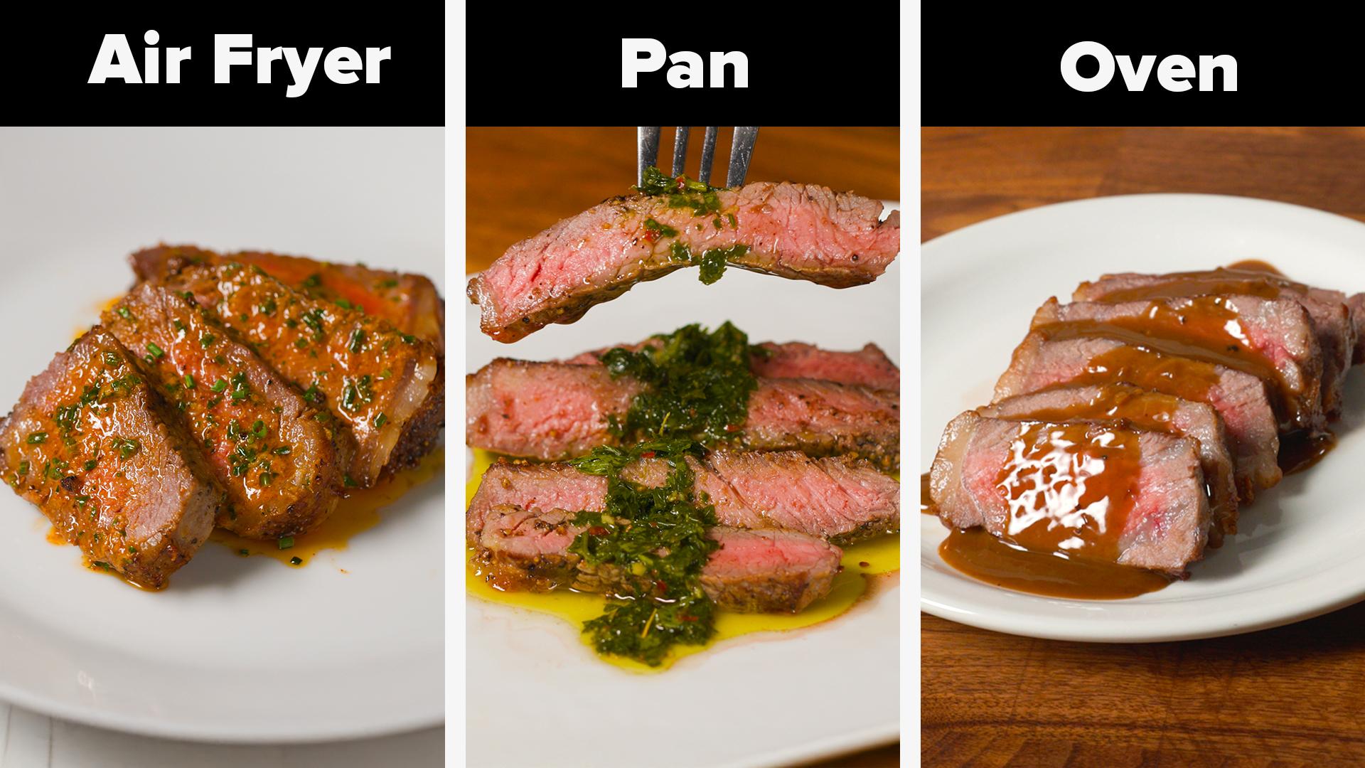 How To Make The Perfect Steak In The Air Fryer vs. Cast Iron vs .Oven