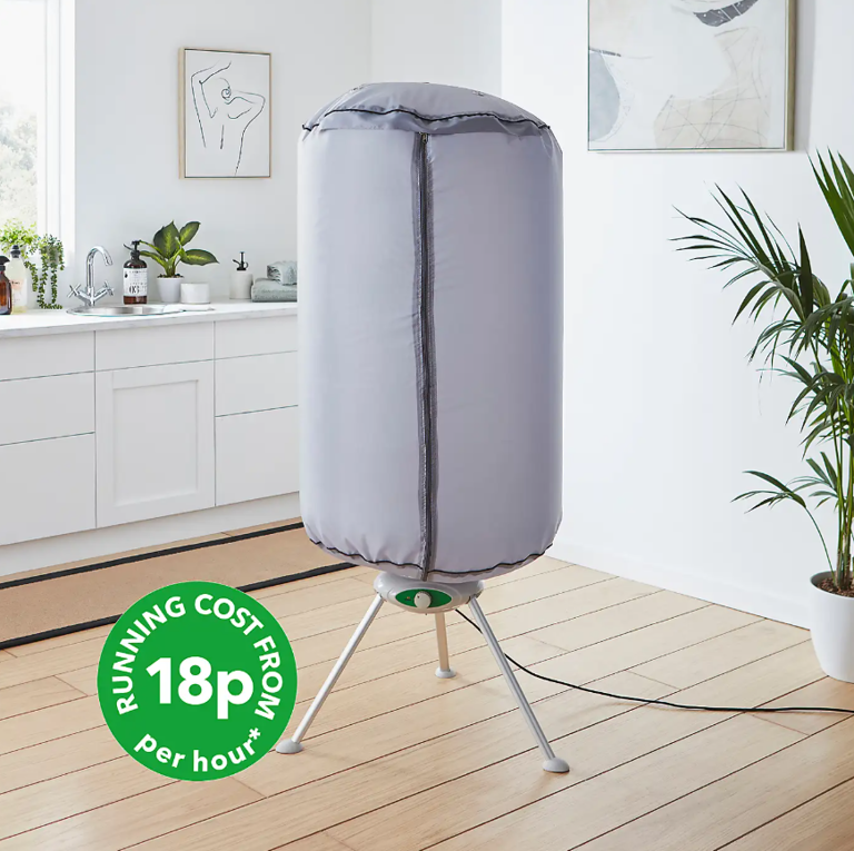 Dunelm's £55 heated pod dries clothes for 18p an hour